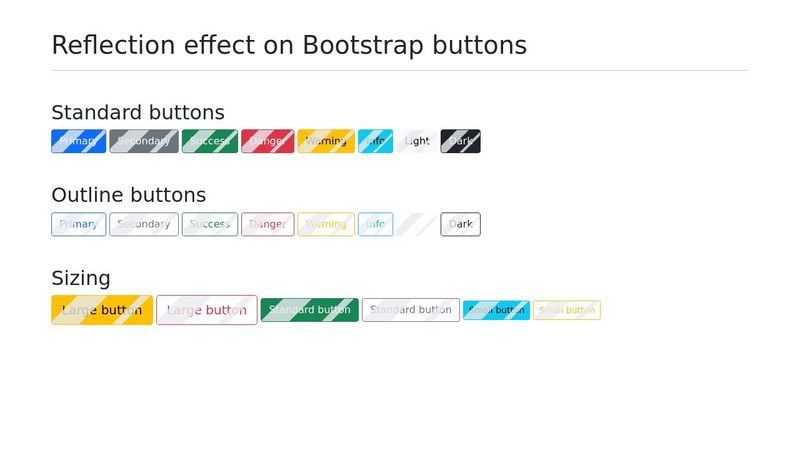 Reflection effect on Bootstrap buttons