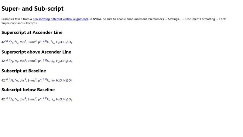 Super- and Sub-script