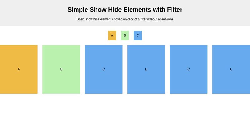 Simple Show Hide Elements with Filter