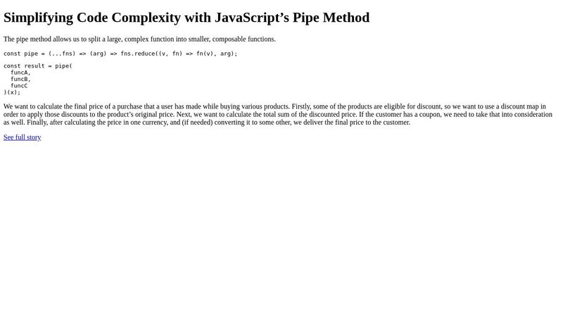 JavaScript’s Pipe Method