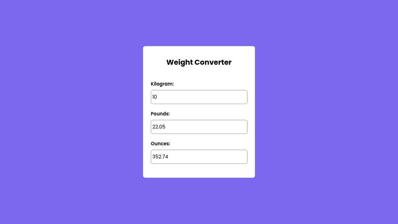 Weight Converter Using Js