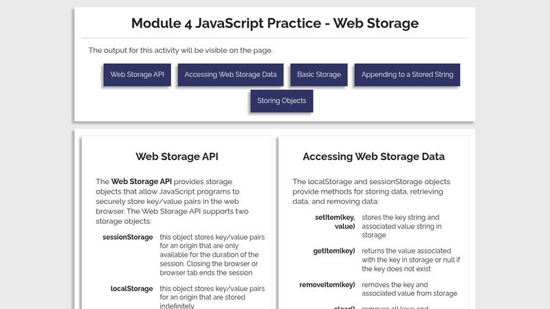 Module 4 Coding Activity - Web Storage - vena - git 418