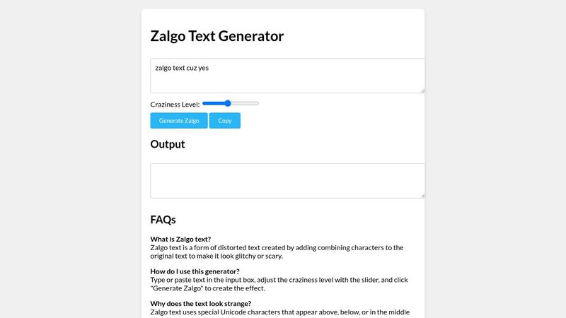 Zalgo Text Generator