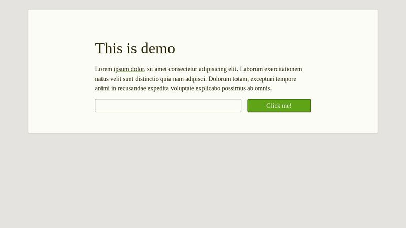Atomic CSS demo: Button and input from Vzhůru dolů