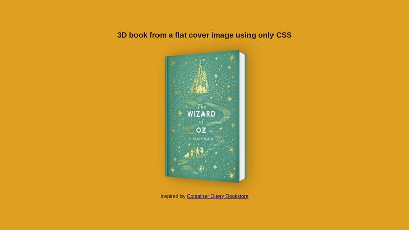 CSS 3D book from a flat cover image