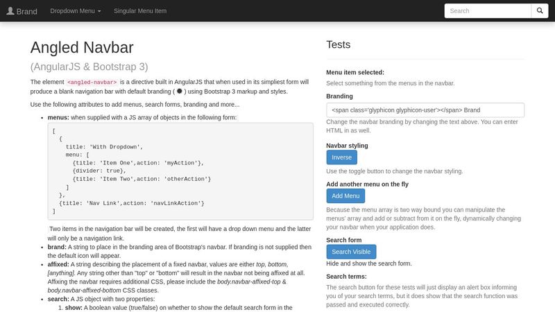 AngularJS / Bootstrap 3 Navbar Directive
