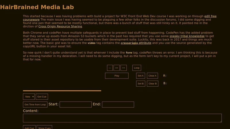 Getting Video and Captions working in codepen