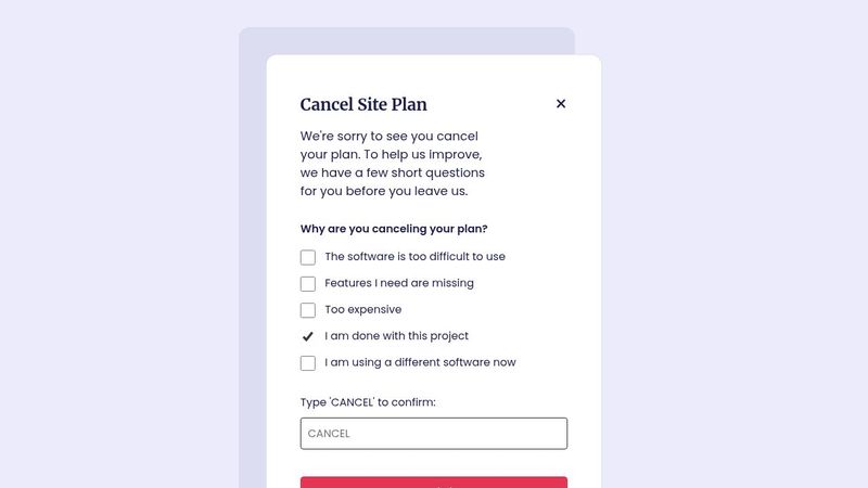 Cancel Plan Modal