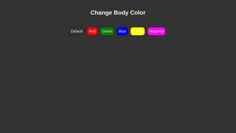 Change Body Color On Clicking Button
