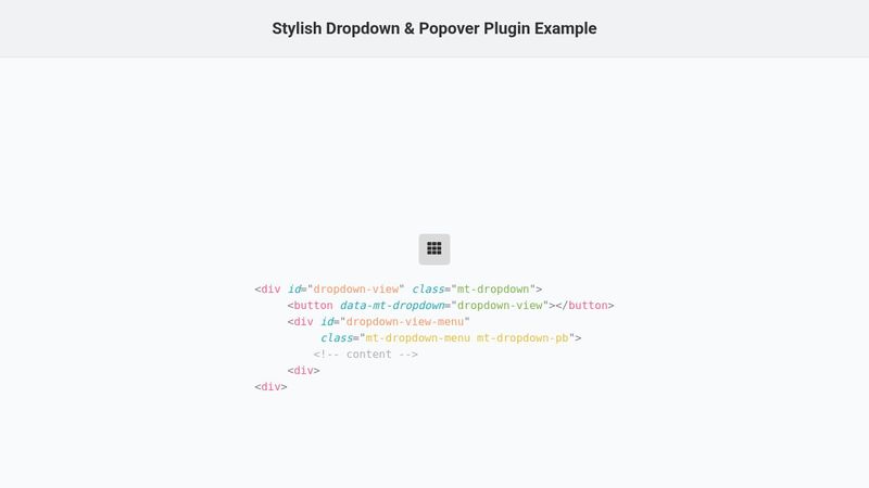 Stylish Dropdown & Popover