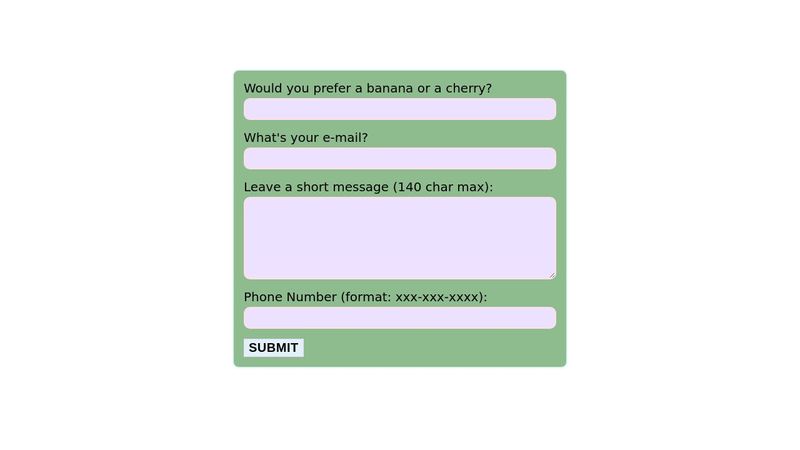 Form validation types + :has()