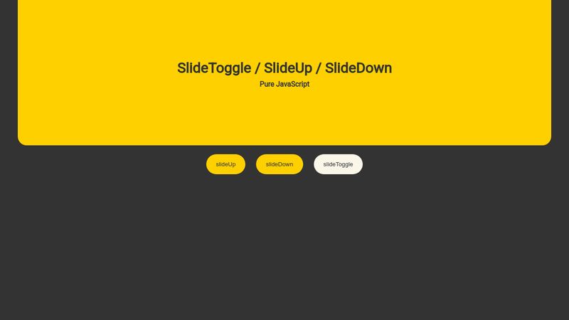 Slidetoggle Slideup Slidedown Javascript Vanilla