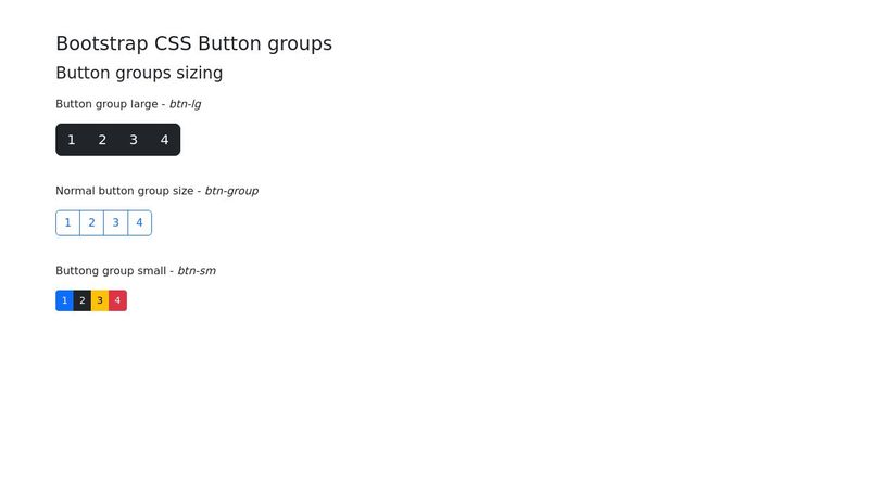 Bootstrap CSS Buttons - Button groups sizing