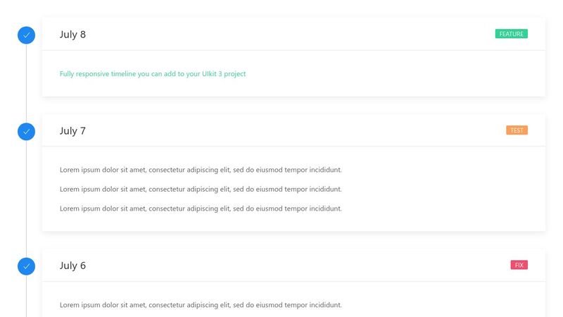 UIkit 3 CSS Timeline