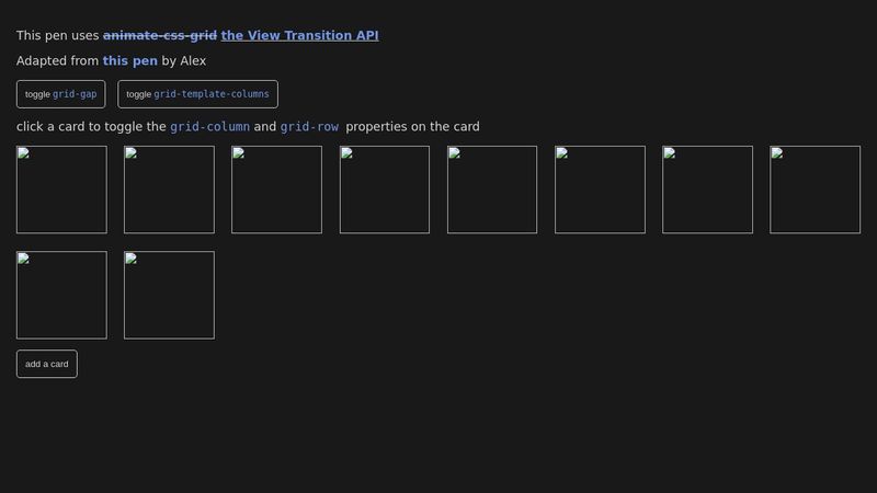 Animate CSS Grid with View Transitions