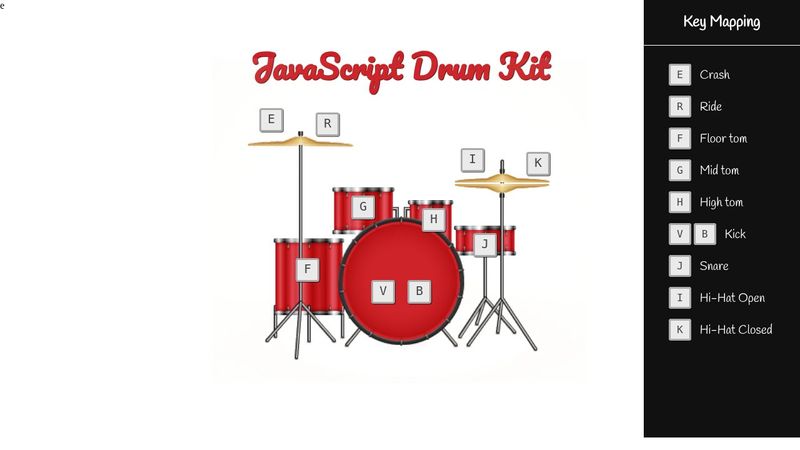Drum Kit using HTML ,CSS and JavaScript