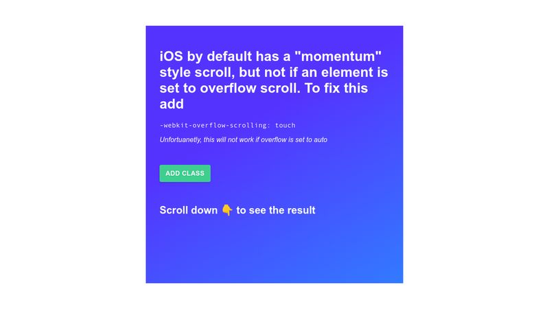 Overflow Webkit Overflow Scrolling Touch