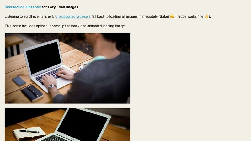 Intersection Observer for Lazy Load Images