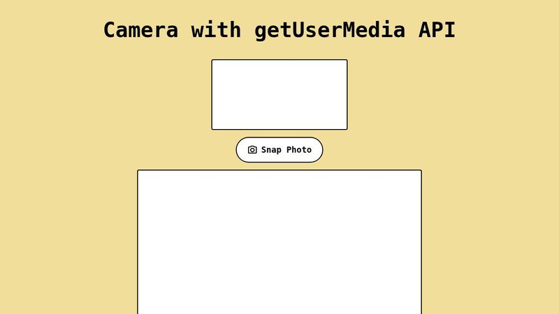 getUserMedia API - Camera Demo (HTML5)