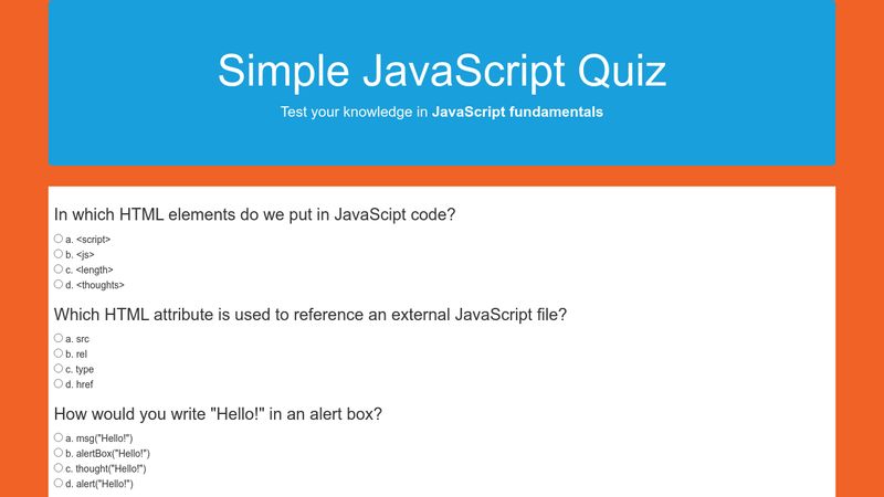 Javascript Quiz