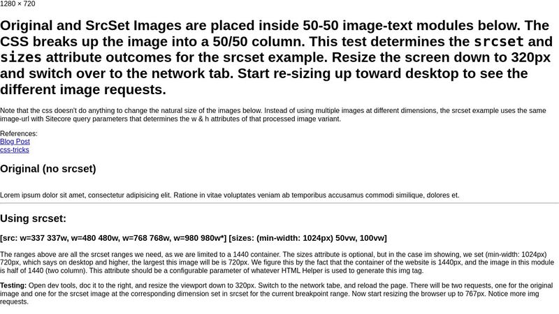 Img srcset and Sitecore