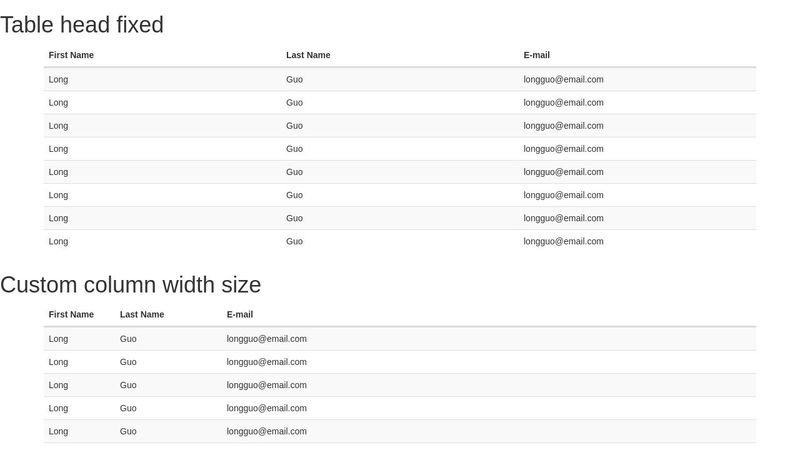 Bootstrap table body scroll