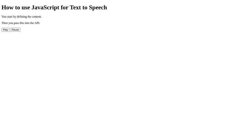Web Speech API - Demo
