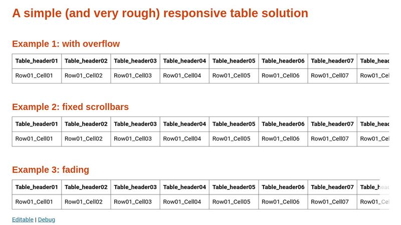 A simple (and very rough) responsive table solution