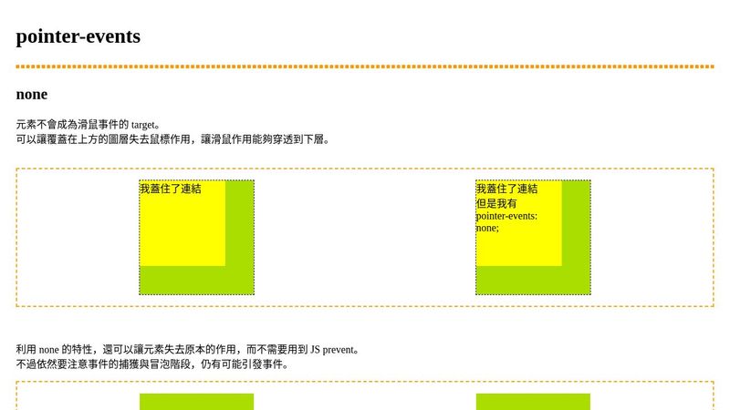 CSS：pointer-events