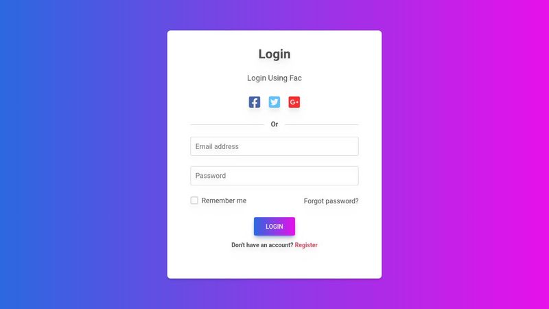 responsive signup and login form in tailwind css