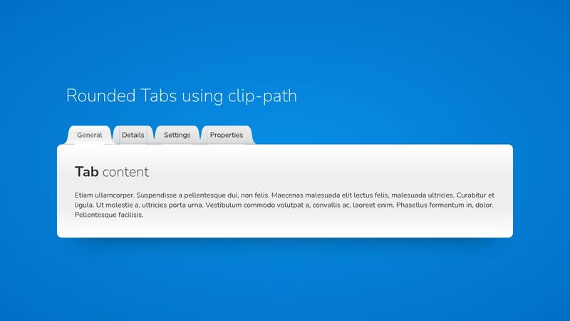 CSS-SVG Clip Path Rounded Tabs
