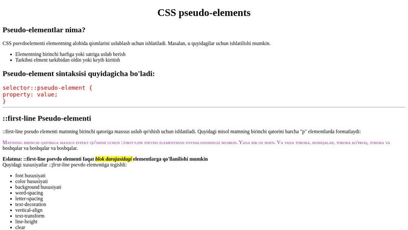 CSS pseudo-element