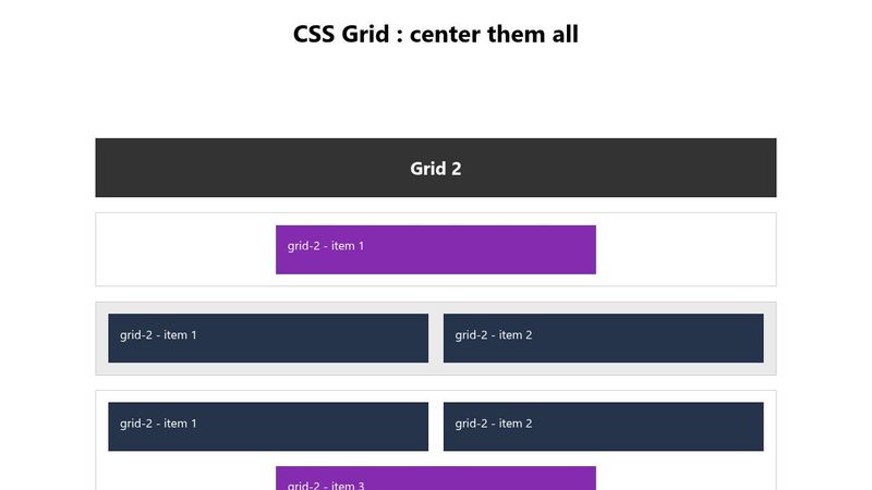 CSS Grid: center them all