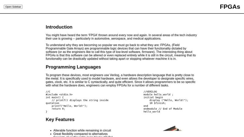 FPGA Intro Documentation Demo