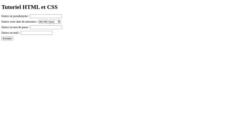 Cours HTML/CSS : inputs identifiés