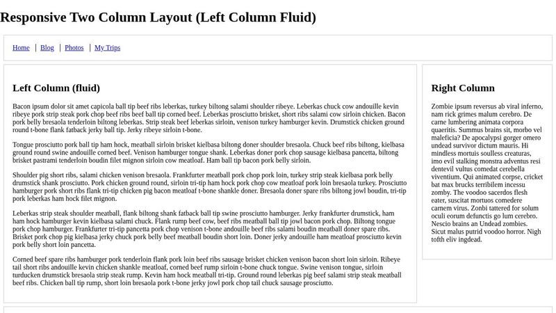 Responsive Two Column Layout