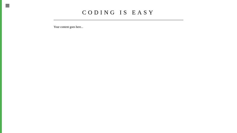 Pure CSS Slide Out Menu with Hamburger Button