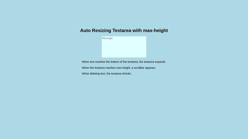 Auto Resizing Textarea with max-height