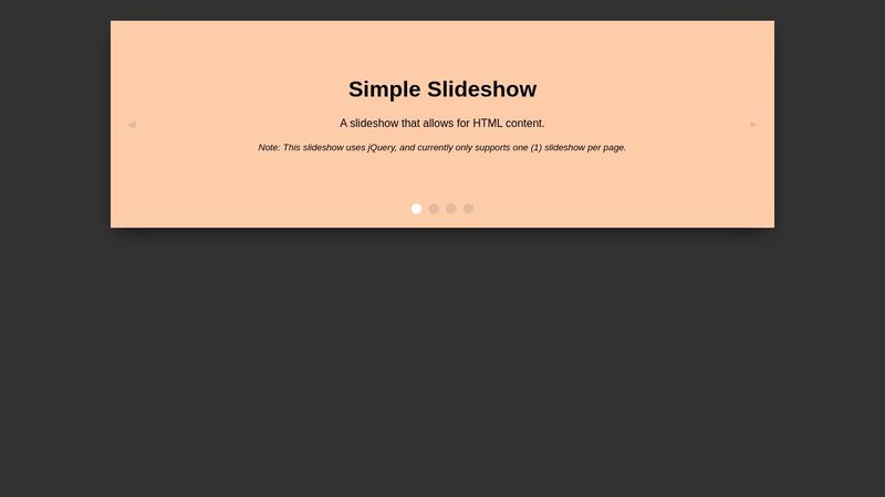 Simple Slideshow with HTML Content