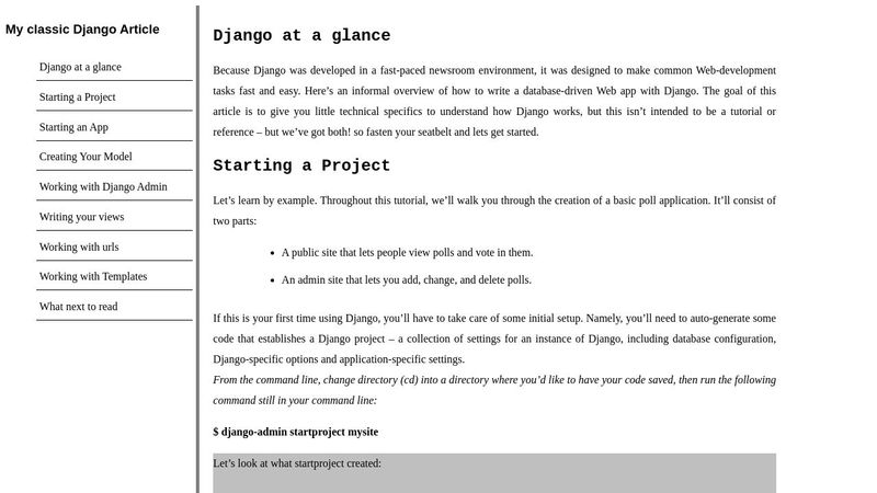 Django Documentation