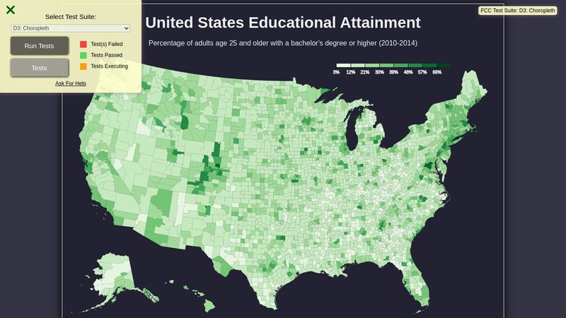 Data Visualization Projects - Visualize Data with a Choropleth Map
