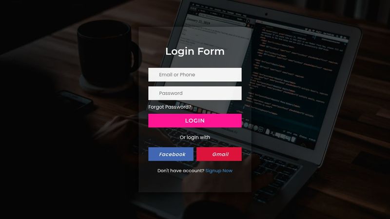 Transparent Login Form || HTML/CSS