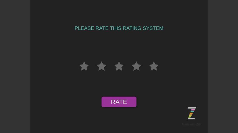 5 Star Rating with ZIM - for the CodePen Rating UI Challenge