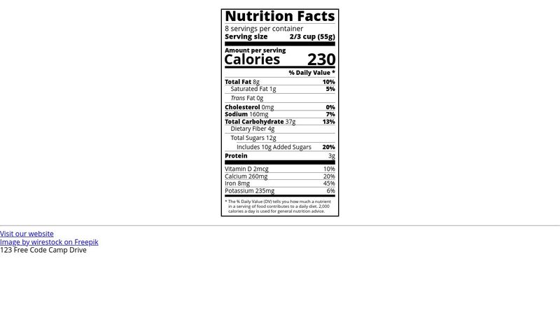 Nutrition Label