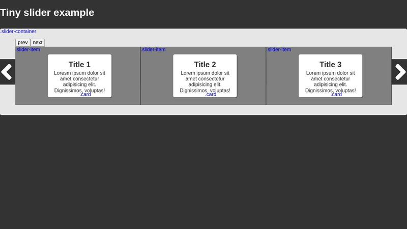 Example with tiny-slider js
