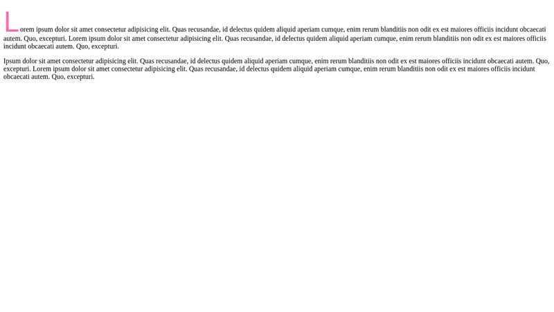 Letra capitular com CSS