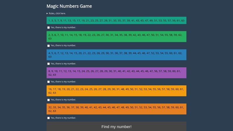 Magic Numbers Game