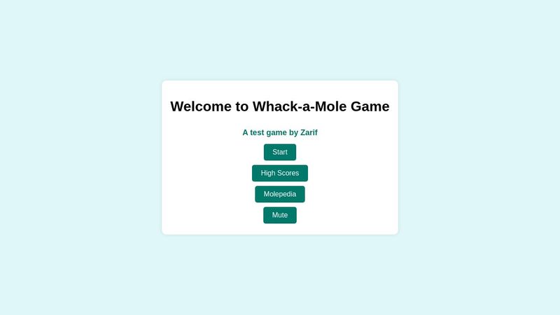 Whack-a-Mole Game test
