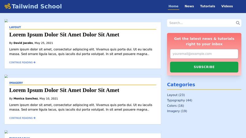 Tailwind Blog Starter Template