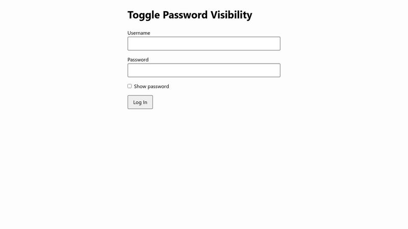 Toggle Password Visibility